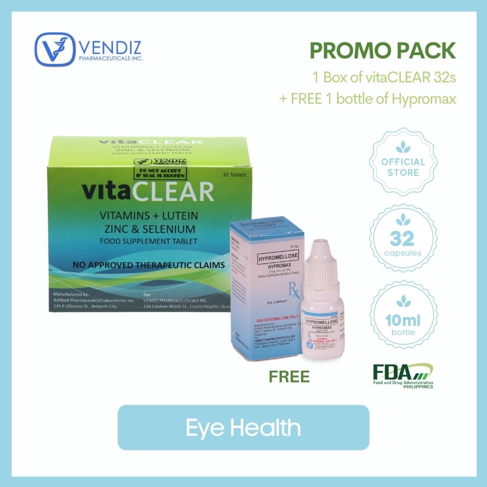 Vendiz Pharma vitaCLEAR Eye vitamin supplement 32 tablets box ...
