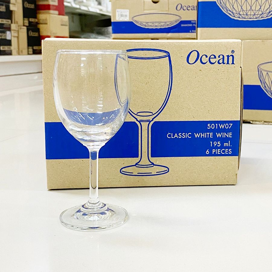 [กล่อง6ใบ] แก้วไวน์ แก้วไวน์ขาว 195มล. Ocean Classic White Wine Glass 501W07 | Lazada.co.th