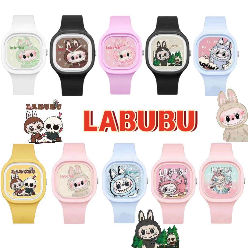 【Low price】New Labubu Children's Watch for Girls - Cute Cartoon Square ...
