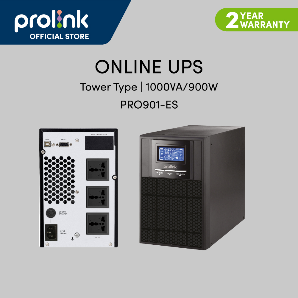 Prolink PRO901-ES 1000VA | 900W Pure Sine Wave Online UPS Power Backup ...