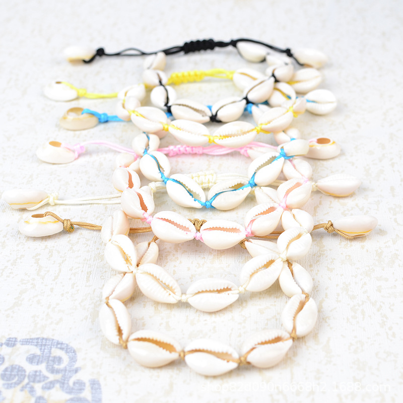 Direct selling new bohemian natural beach shell bracelet hand woven ...