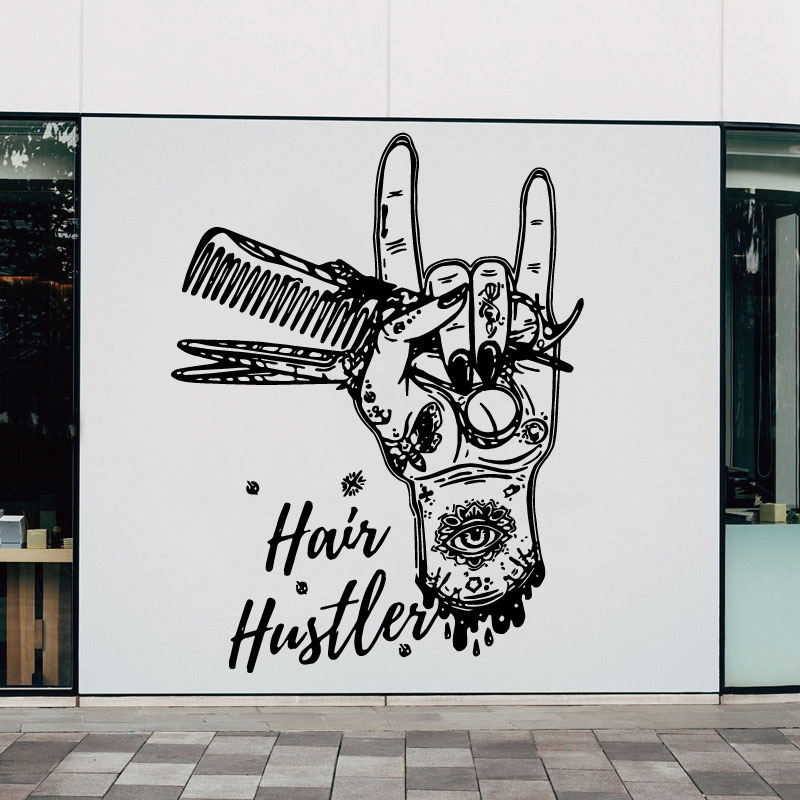 【Exclusive Offer】Barber Wall Stickers Barber Tools Barber Scissors Comb ...