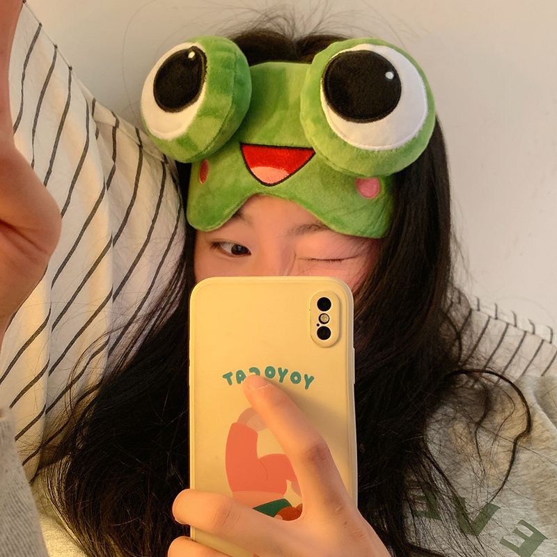 Frog Eye Mask Men and Women Sleep Shading Adult Cartoon Korean Version ...