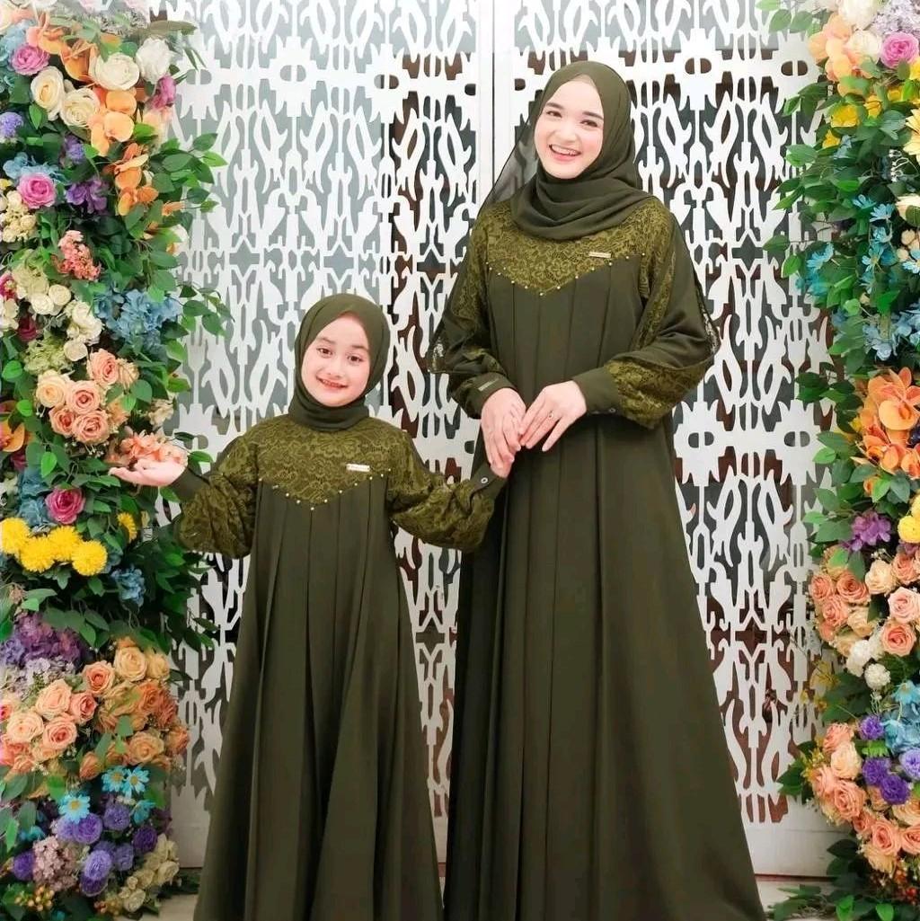 INARA DRESS COUPLE MOM AND KIDS MODEL TERBARU BAHAN CERUTY BABAYDOLL ...