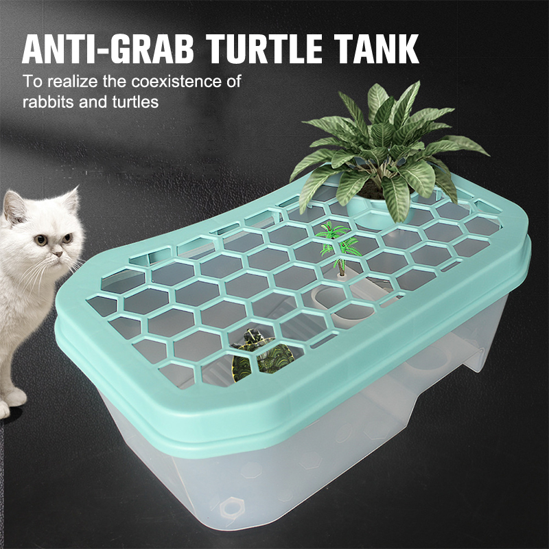 Turtle Tortoise HabitatReptile Vivarium Box with Basking Ramp Aquarium ...