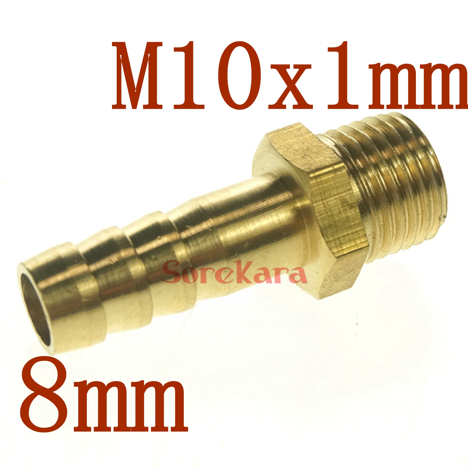 Lot 5 Hose Barb I/d 8mm X M10x1mm Metric Male Thread Brass Coupler ...