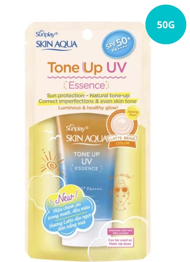 Rohto Mentholatum Sunplay Skin Aqua Tone Up UV Essence Latte Beige ...