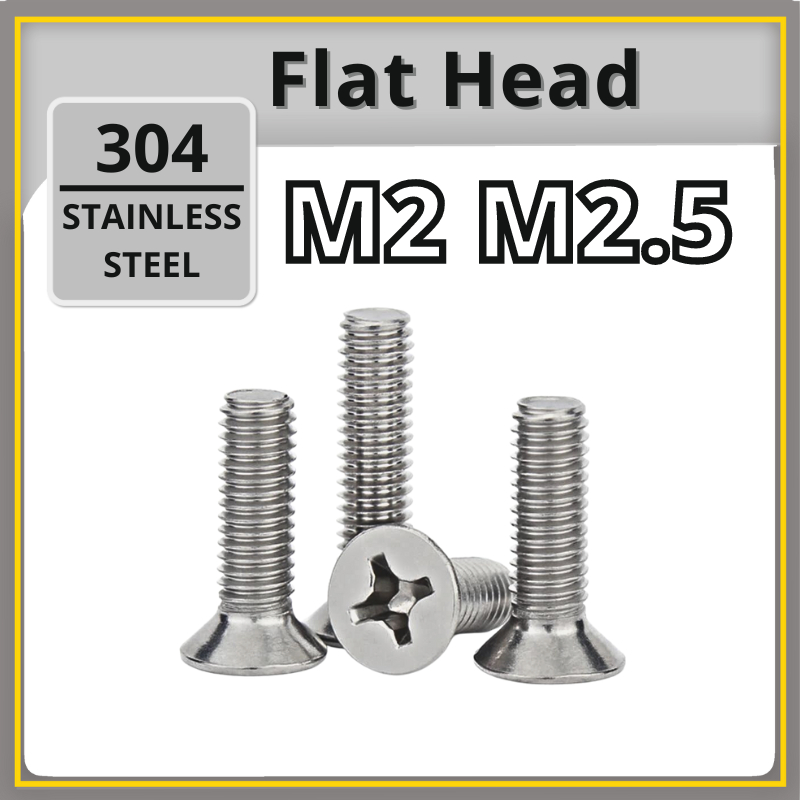 M2 M2.5 CSK Phillips Flat Head Screw JIS | SUS 304 Stainless Steel ...