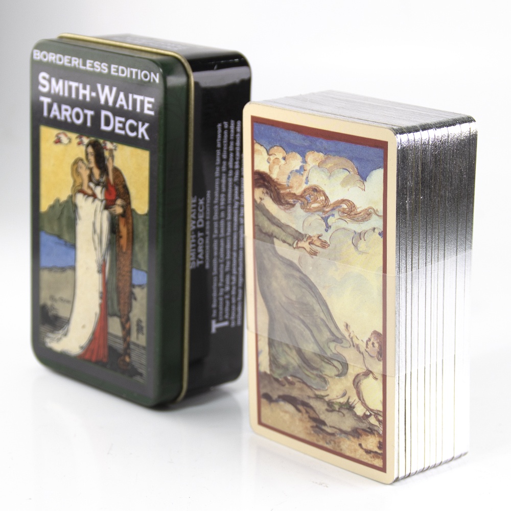 Smith Waite Borderless Edition Tarot Card with paper manual in a Tin ...