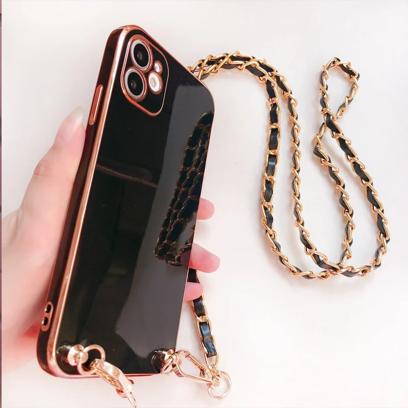 NEW Luxury Crossbody Lanyard Leather Chain Phone case for Samsung ...