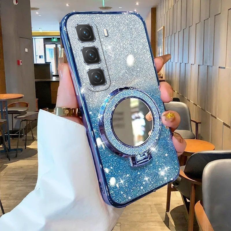 Phone cover infinix Hot 60i 60 Back case with Makeup Mirror Holder ...