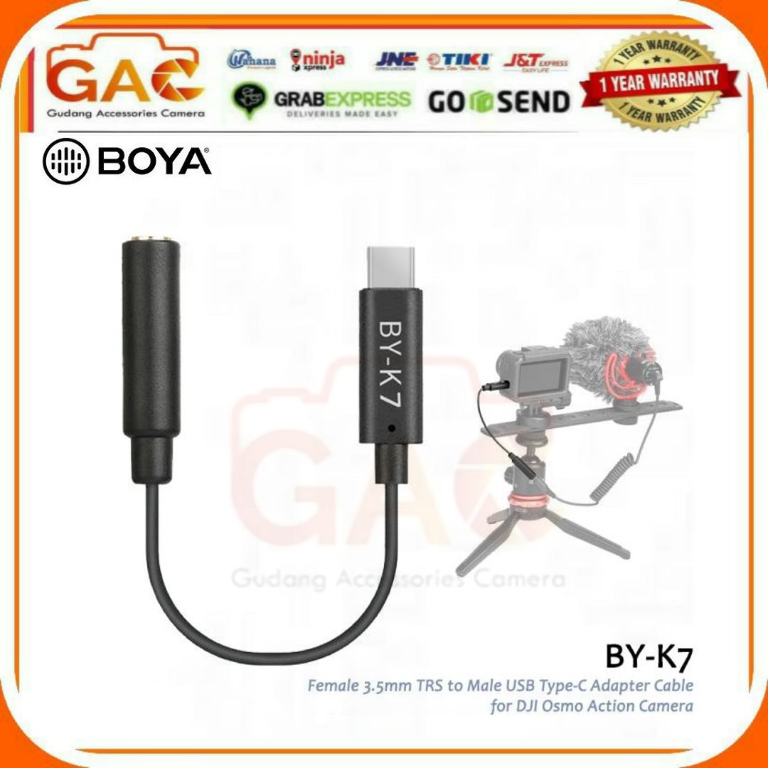 Boya BY-K7 Adapter Cable 3.5mm TRS to Type-C for microphone | Lazada ...