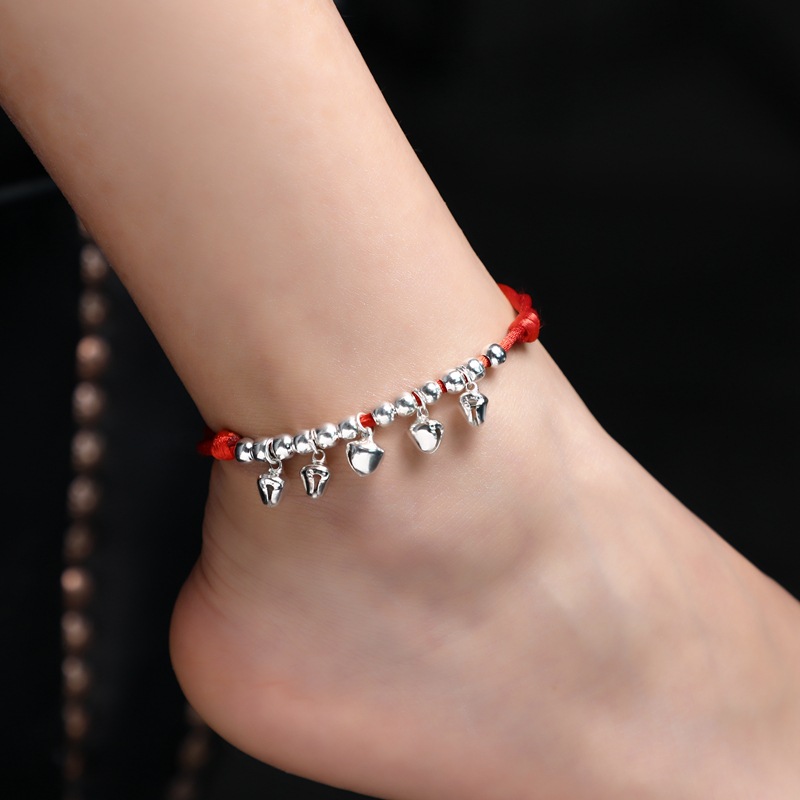 Boho Thread Ankle Silver Color Foot Bracelet Chain String Girl Anklet ...