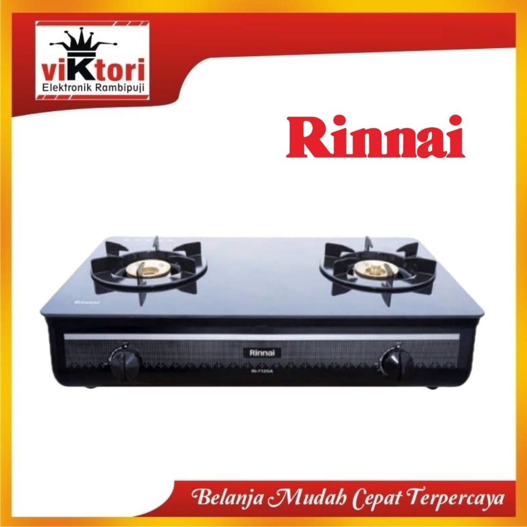 RINNAI RI712GAB 712GAW / KOMPOR GAS RINNAI KACA 2 TUNGKU SCHOTT RI 712 GA - 712GA B API LILIN ...