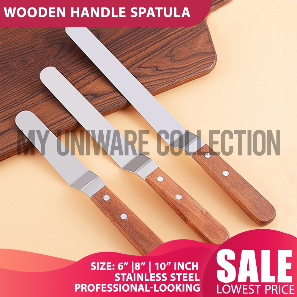 Stainless Steel Cake Spatula Wooden Handle - Offset Spatula Butter ...