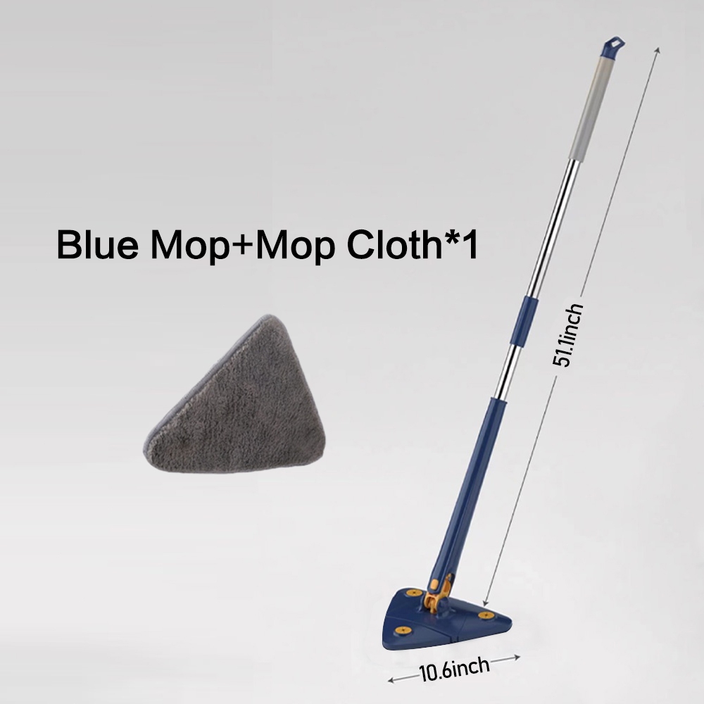 Triangular Mop 360° Rotatable Adjustable Self-extrusion Type Hands-free ...