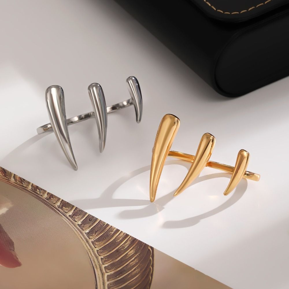 Hand Accessory Long Strip Design Claw-shaped Connected Ring Glossy ...