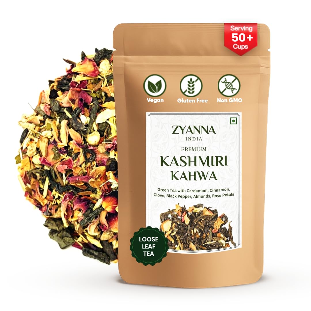 Zyanna Kashmiri Kahwa Tea – Premium Loose Leaf Green Tea Blended with ...