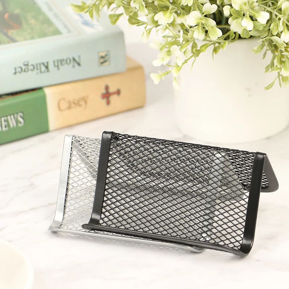 Hollow Card Office Supplies Black Metal Mesh Memo Clip Holder Desk ...