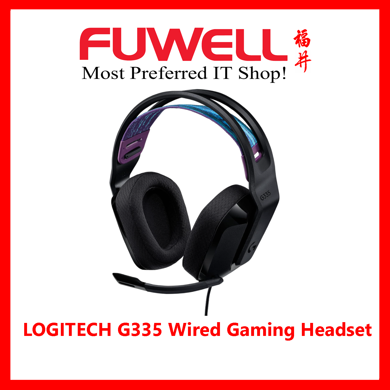 FUWELL- LOGITECH G335 Wired Gaming Headset | Lazada Singapore