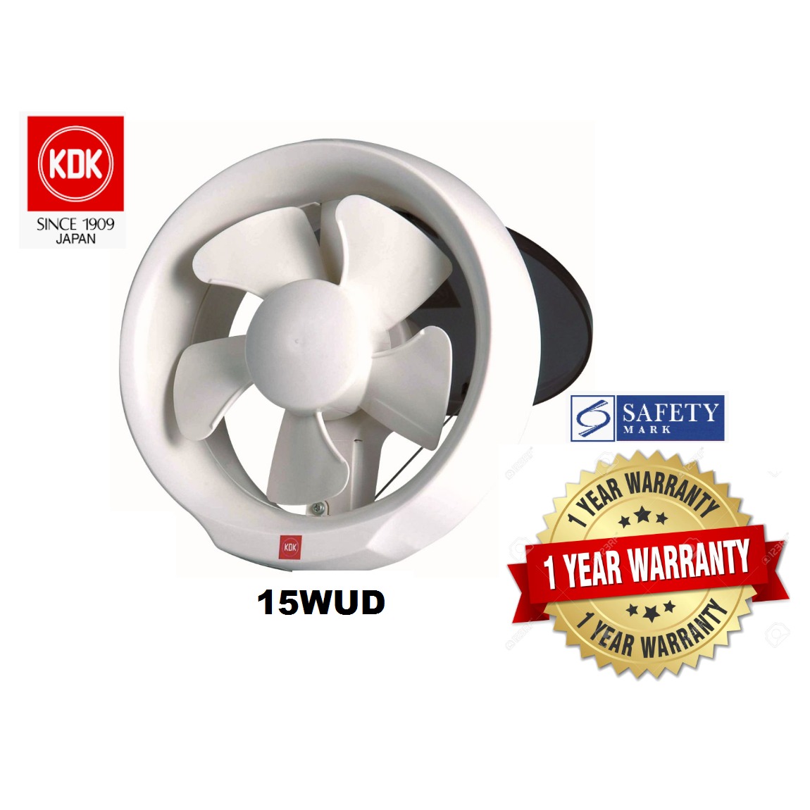 KDK 15WUD Exhaust Fan Window Mount Ventilating Ventilation Fan 15 WUD ...