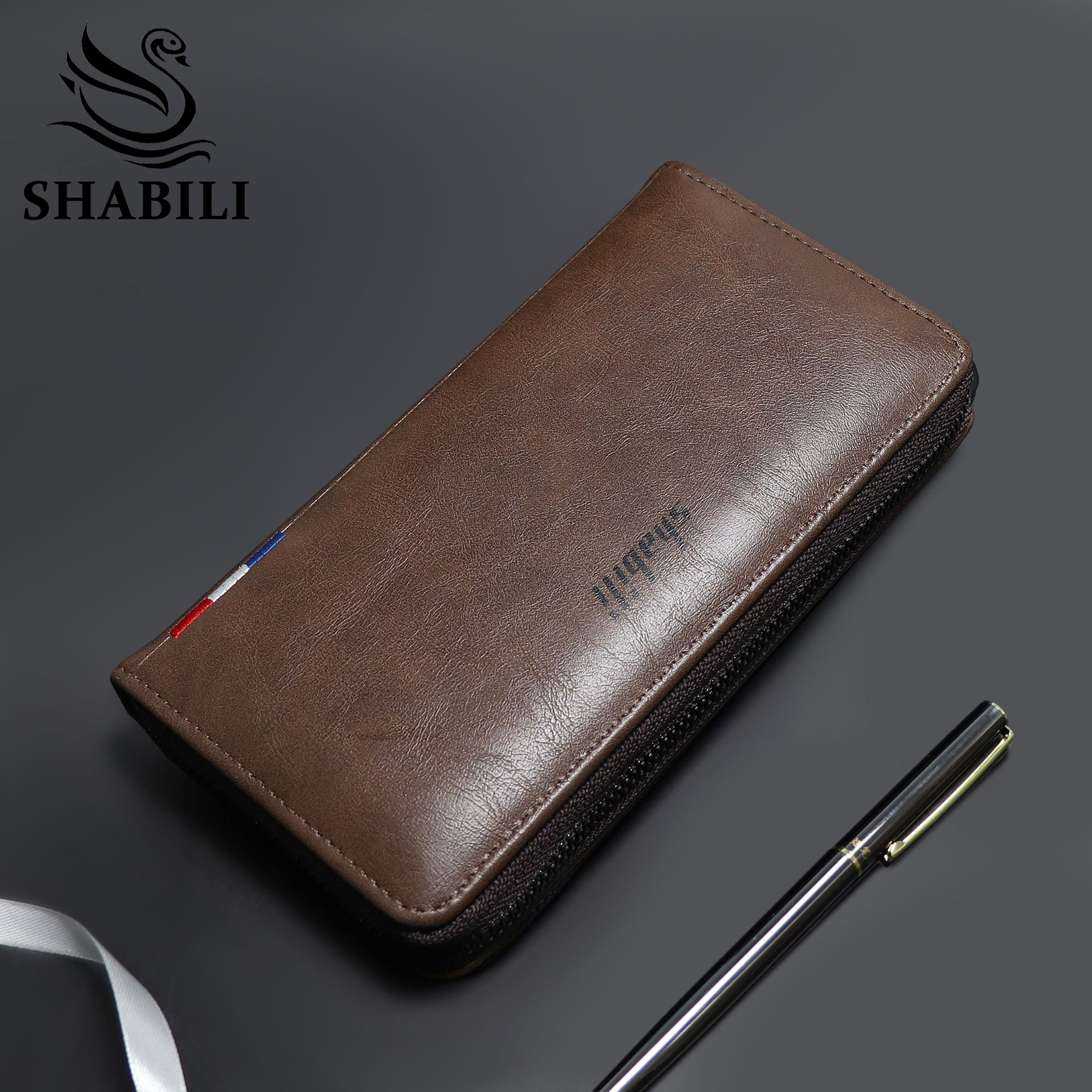 SHABILI Classic Mens Long Wallet Quality Zipper Clutch Large Capacity ...