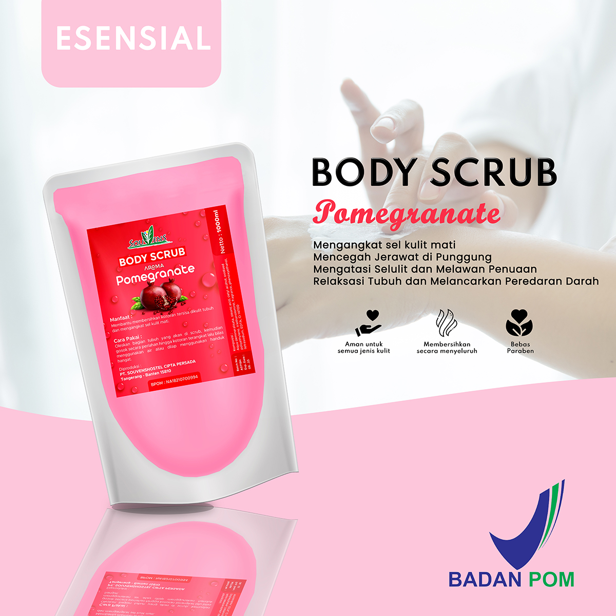 Body Scrub Krim Lulur Scrub Badan Spa Refleksi 1 Kg Wangi Ijin BPOM ...