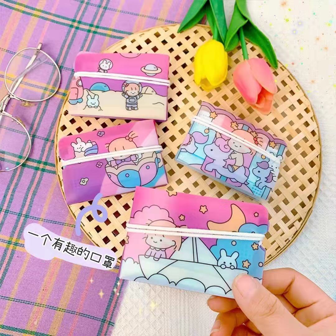 Portable Foldable Face Masks Storage Clip Holder Dustproof Masks Case ...