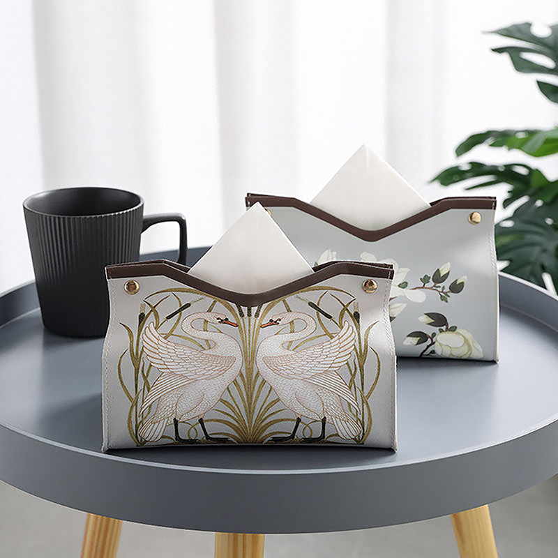 Simple Floral PU Tissue Box Case Retro Car Tissue Container Home ...