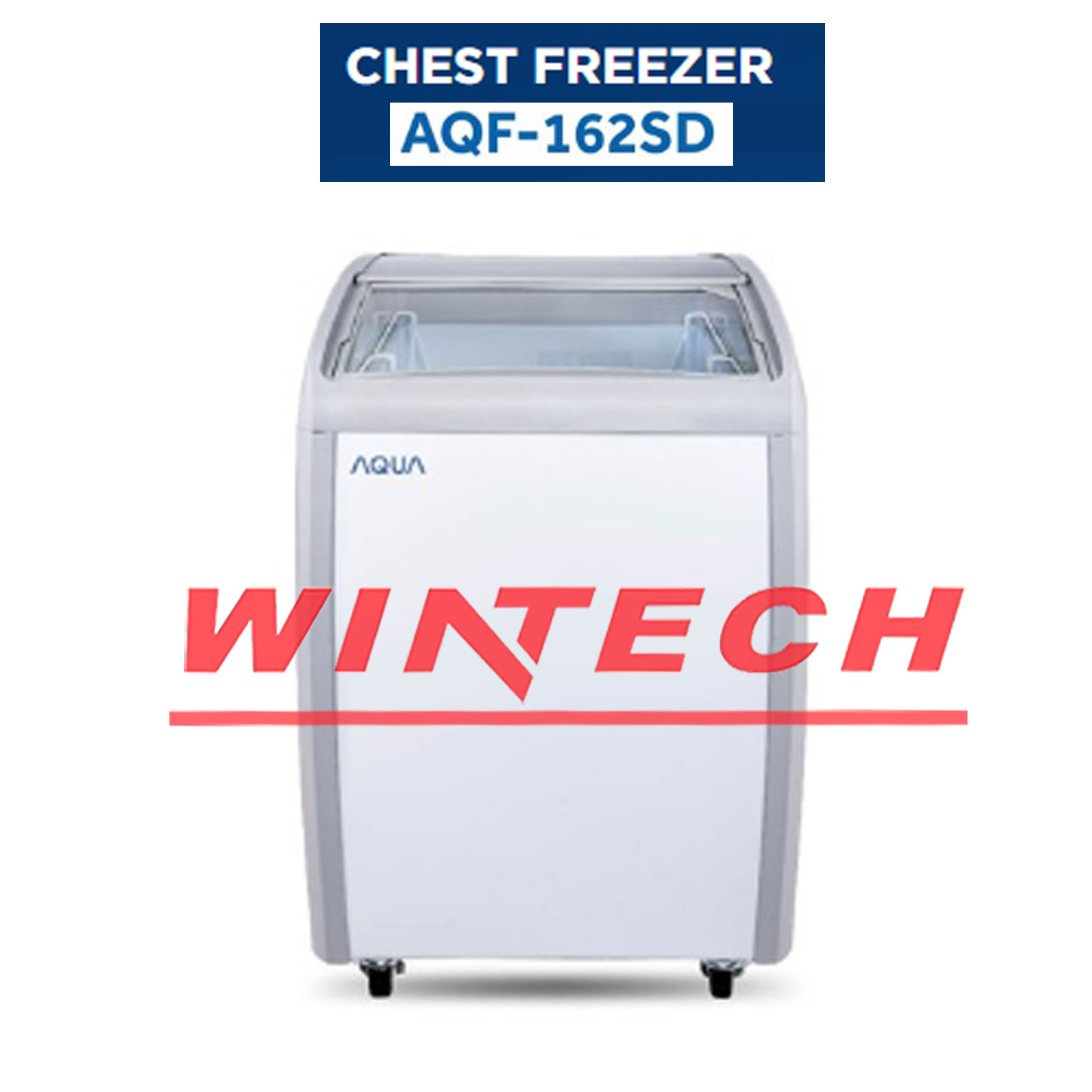 AQUA AQF-162SD CHEST FREEZER - SLIDING CURVE GLASS FREEZER - KACA ...