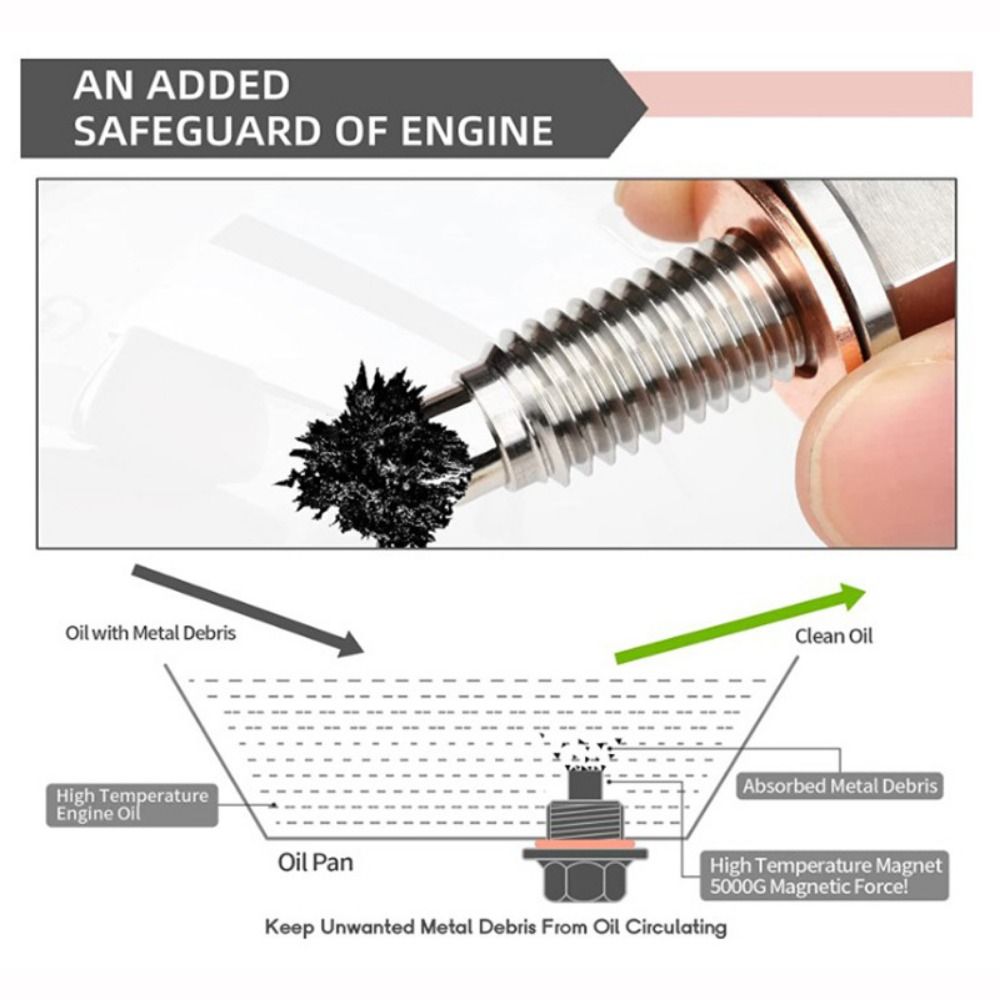 Nut Bolt M12 M16 M18 M20 Oil Drain Plug Magnetic Stainless Steel Sump ...