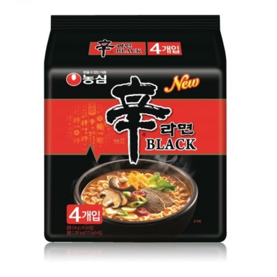 ★Nongshim★ shin Ramyun Premium BLACK / dry noodles 4ea korean Premium ...