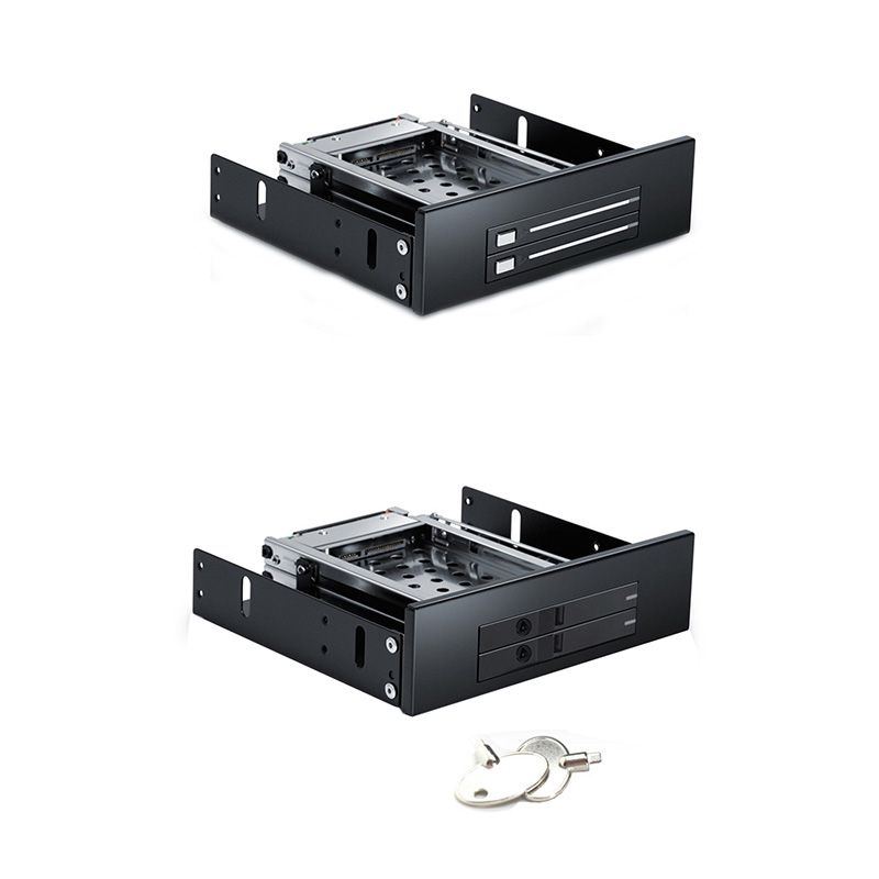 (REJY) Dual Bay SATA2 Hard Drive HDD SSD Tray Internal Mobile Rack ...