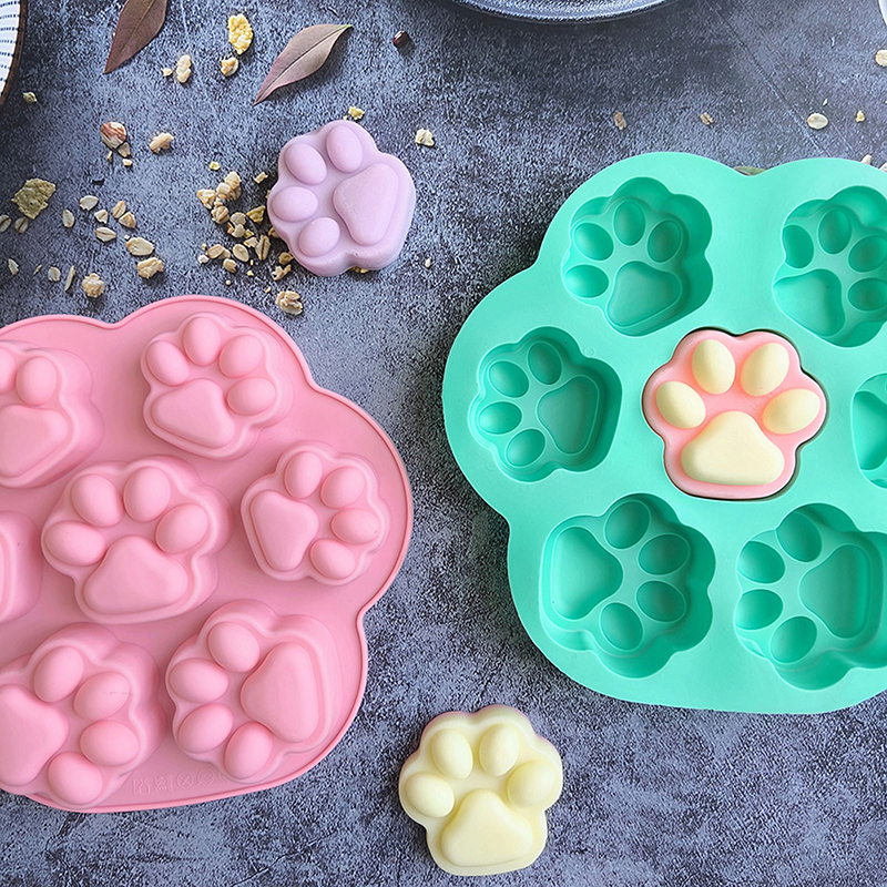 Silicone Cat Paw Molds Elegant Chocolate Cookie Mold For Baking Dog ...