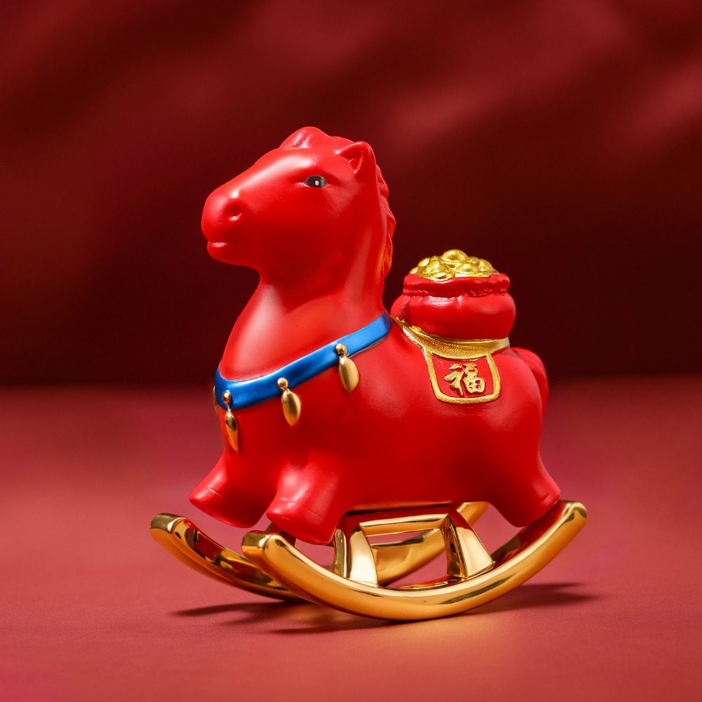 Cute Resin Year of The Horse Zodiac Ornament with Blessing Word ...