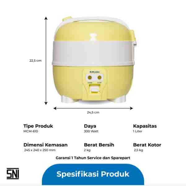 Miyako MCM-610 Magic Warmer Plus 1 Liter MCM610 / MCM 610 - KUNING 100% ...