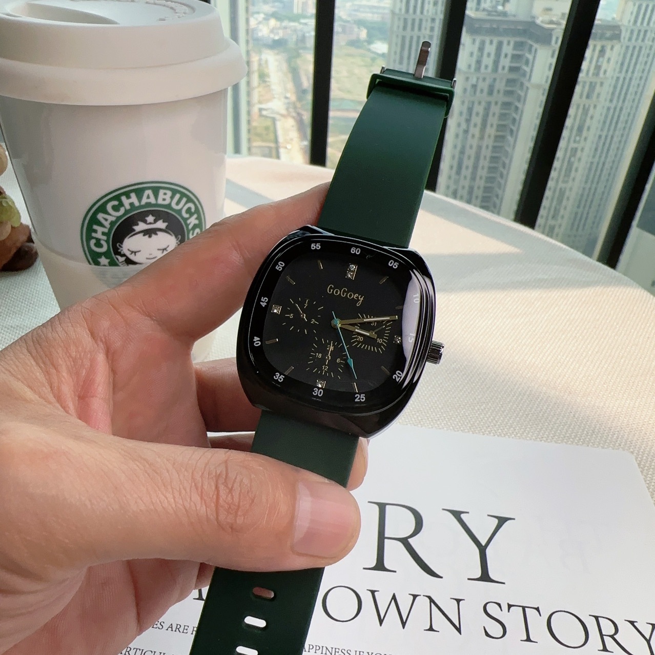 Large Dial Silicone Strap Men's Watch Women's Sports Casual High-End ...