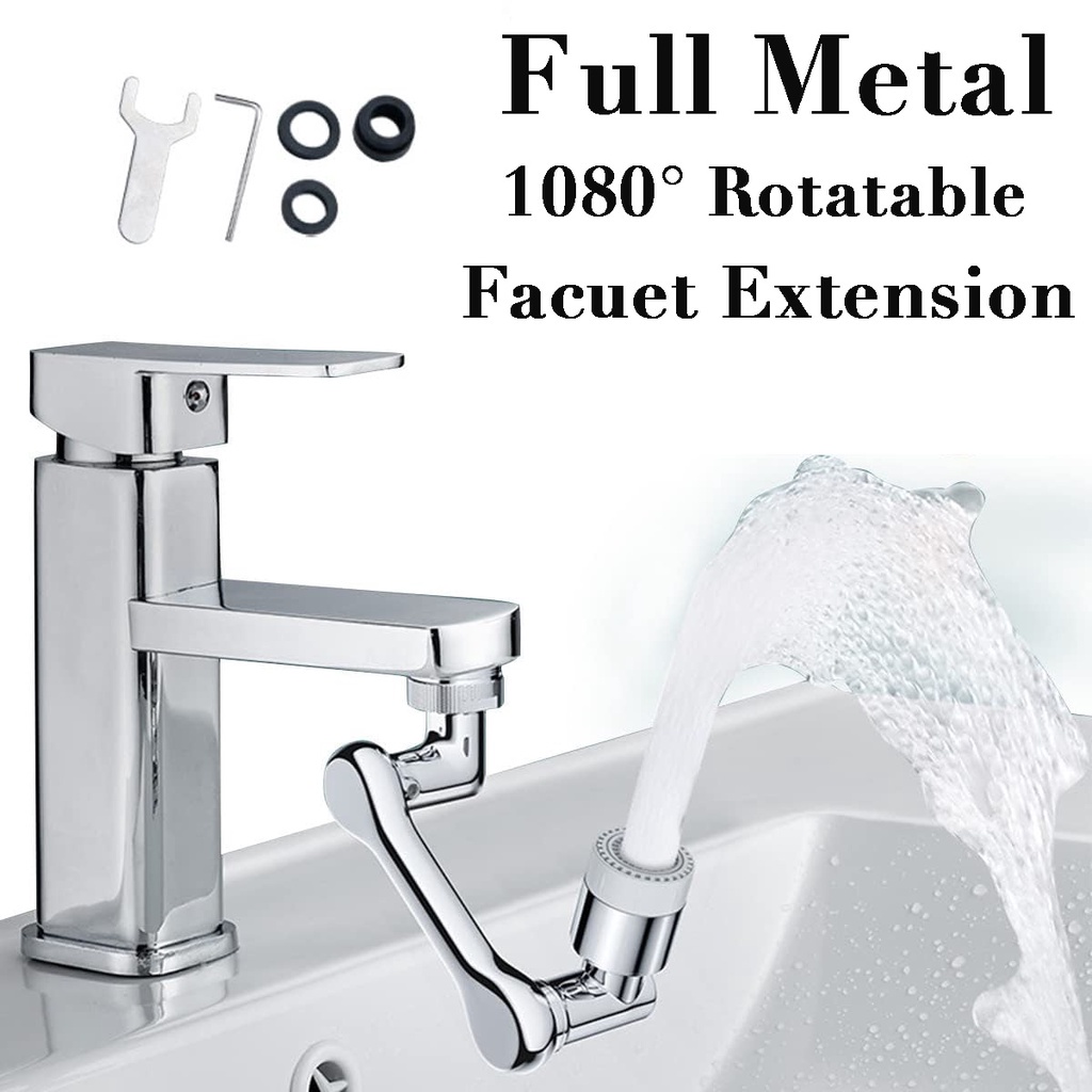 Full Metal 1080° Rotatable Faucet Extension Universal Swivel Faucet ...