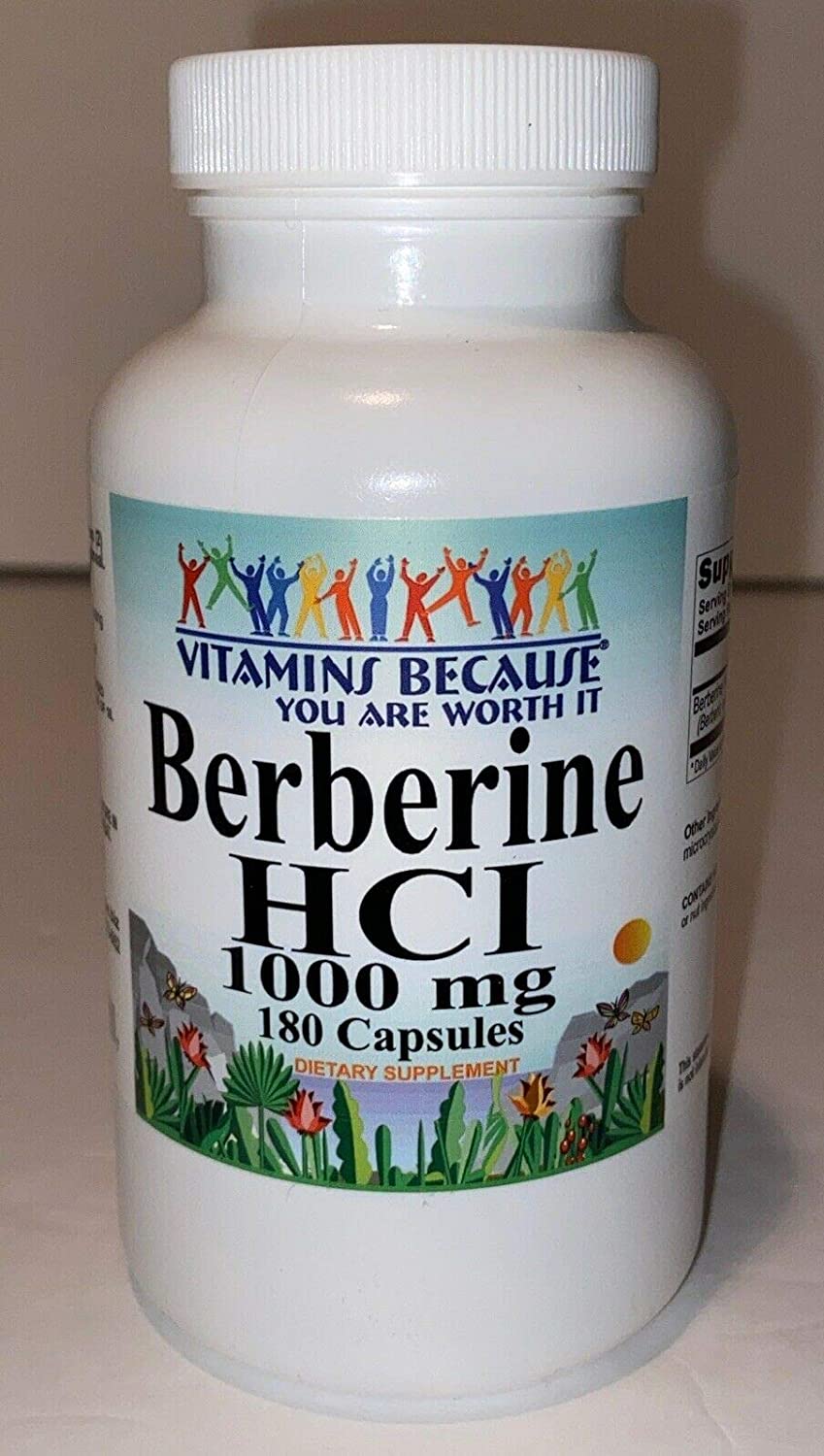 Pure and High Potency Berberine; 1000mg Per Serving; 180 Capsules ...