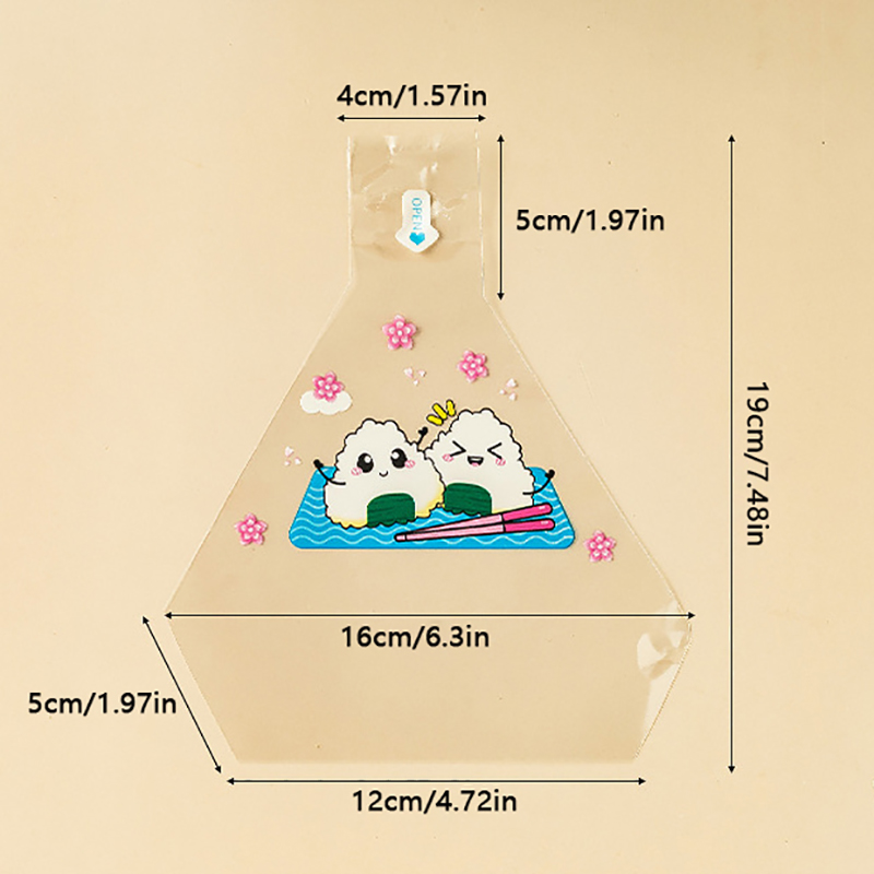 100 Pcs New Lovely Cartoon Disposable Japenese Triangle Rice Ball ...
