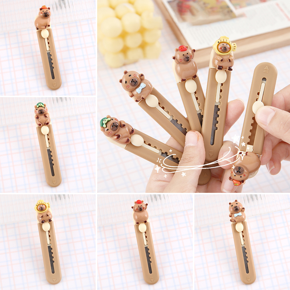 Cute Capibara Cutter Plastic Mini Cartoon Retractable Letter Opener ...