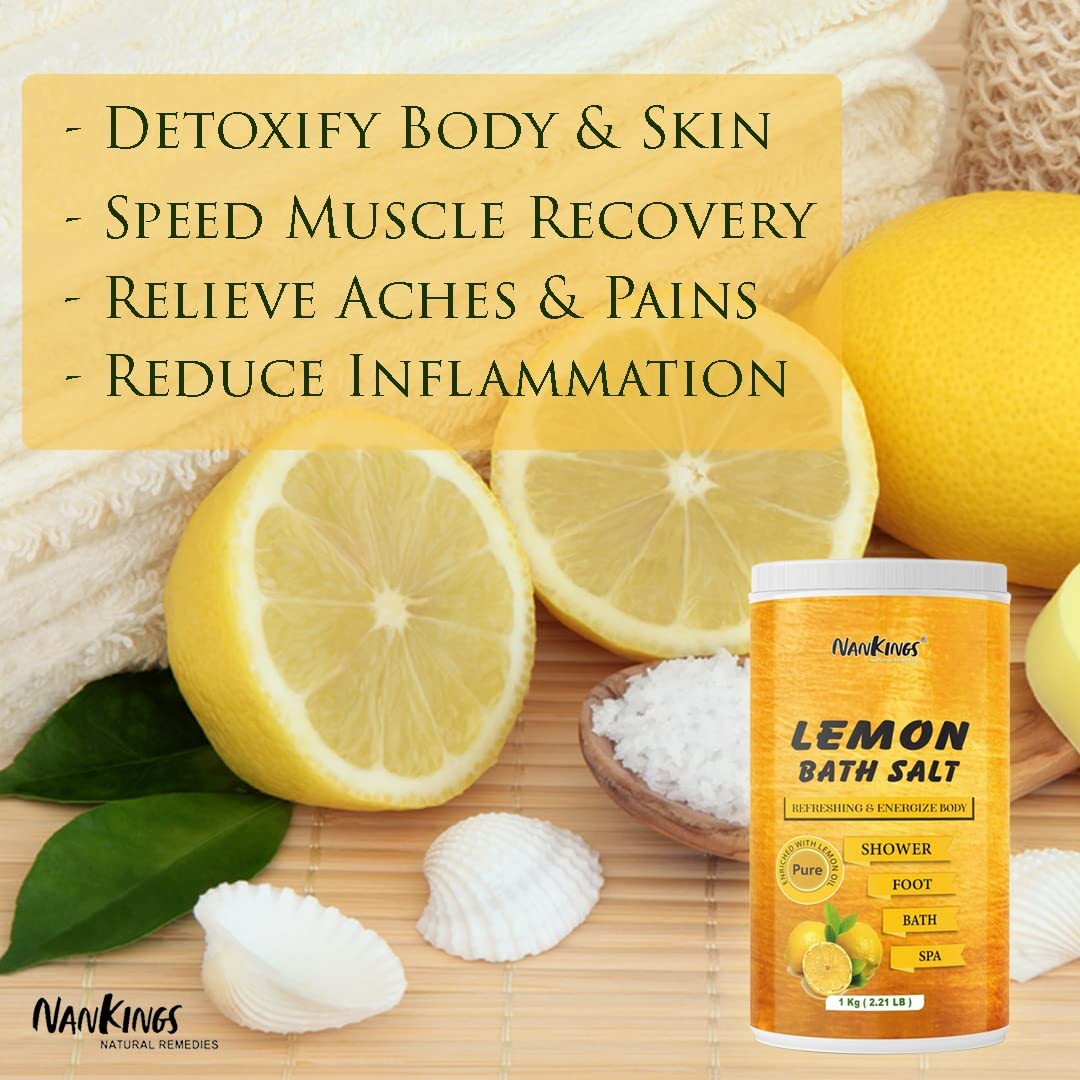 Nankings Lemon Bath Salt - Enriched With Epsom Salt, Lemon Essential ...