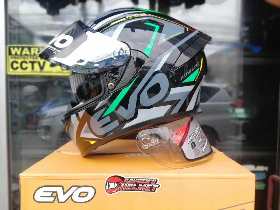 EVO GSX-3000 PATHFINDER GLOSSY BLACK GREY/GREEN FREE EXTRA LENS ...