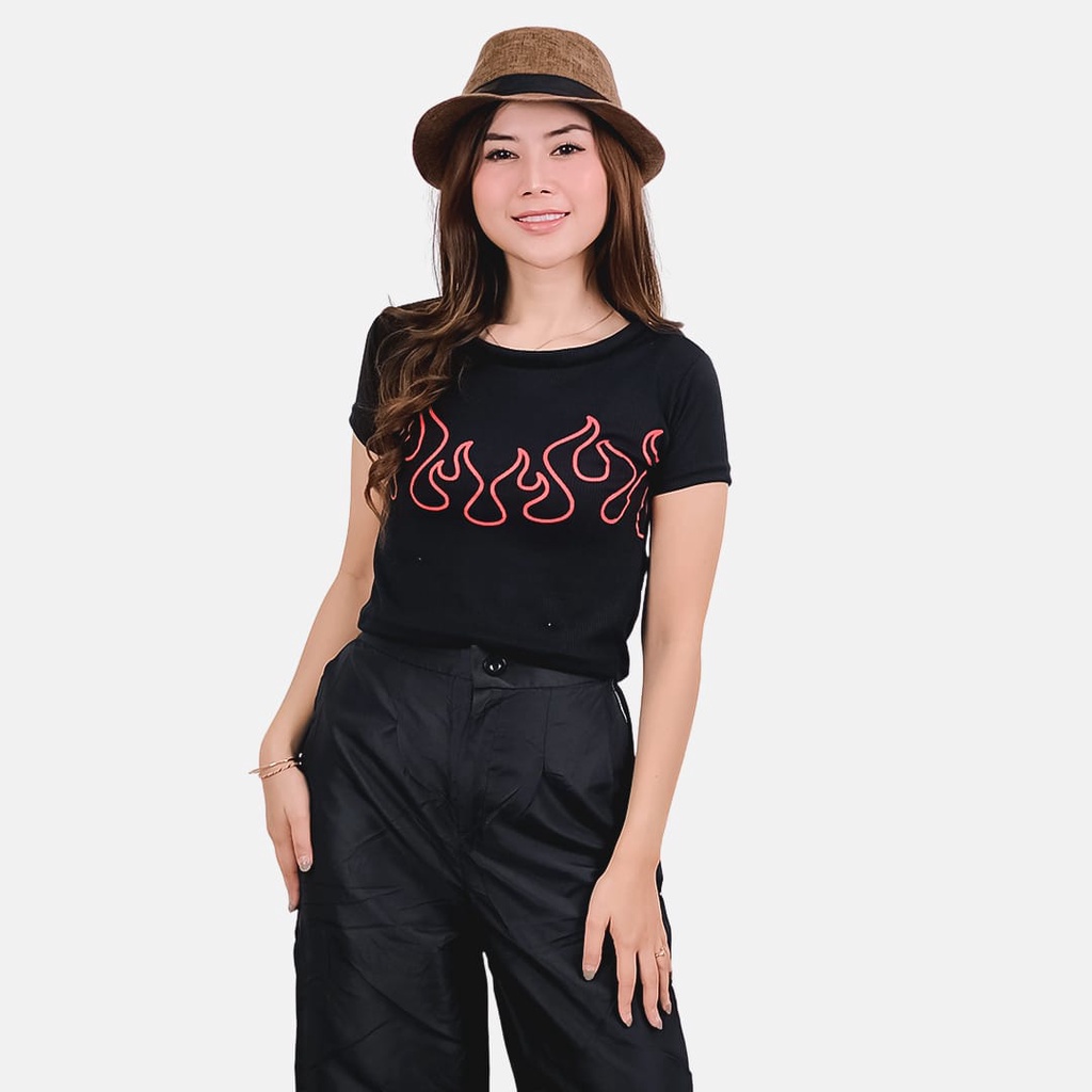 ASERA COLLECTION - ATASAN REMAJA CROP KEKINIAN CALIFORNIA CAR KNIT RIB ...