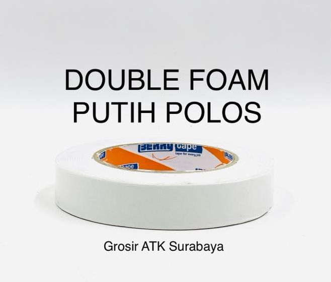 DOUBLE FOAM BERRY PUTIH 24 MM / Double Side Tape Foam Berry 1" Inch 24 ...