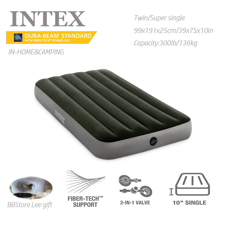 INTEX FIBER-TECH AIRBED*Super Single(Twin)*Pump and Pillow Options to ...