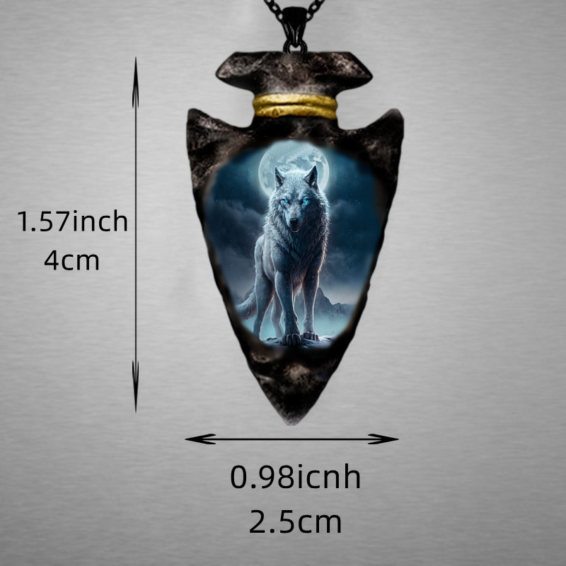 Animal Jewelry Punk Wolf Head Coyote King Triangle Arrow Pendant Trendy ...