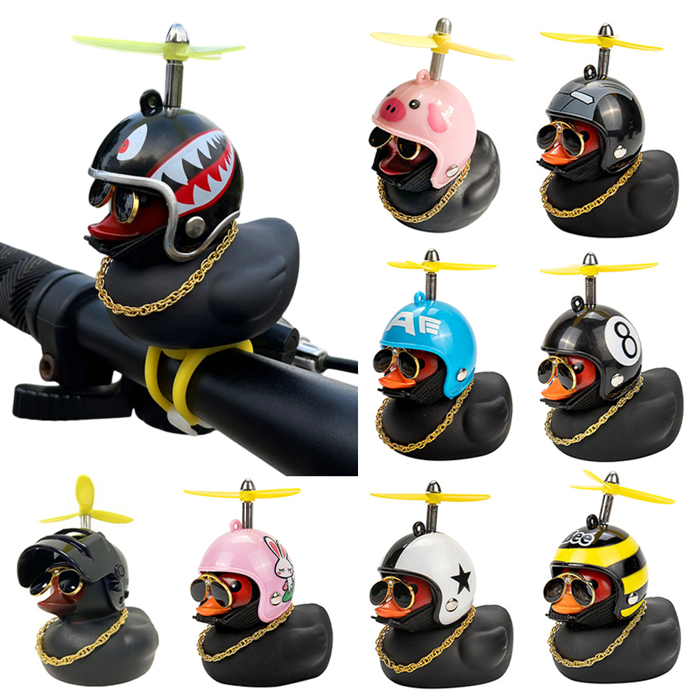 SF Duck Toy with Sticker Silicone Broken Wind Black Duck Propeller with ...