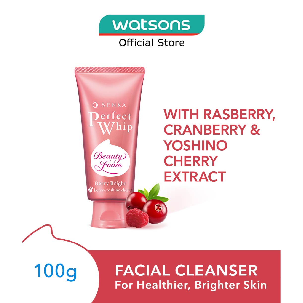 SENKA Perfect Whip Berry Bright Facial Cleanser With Red Berries ...