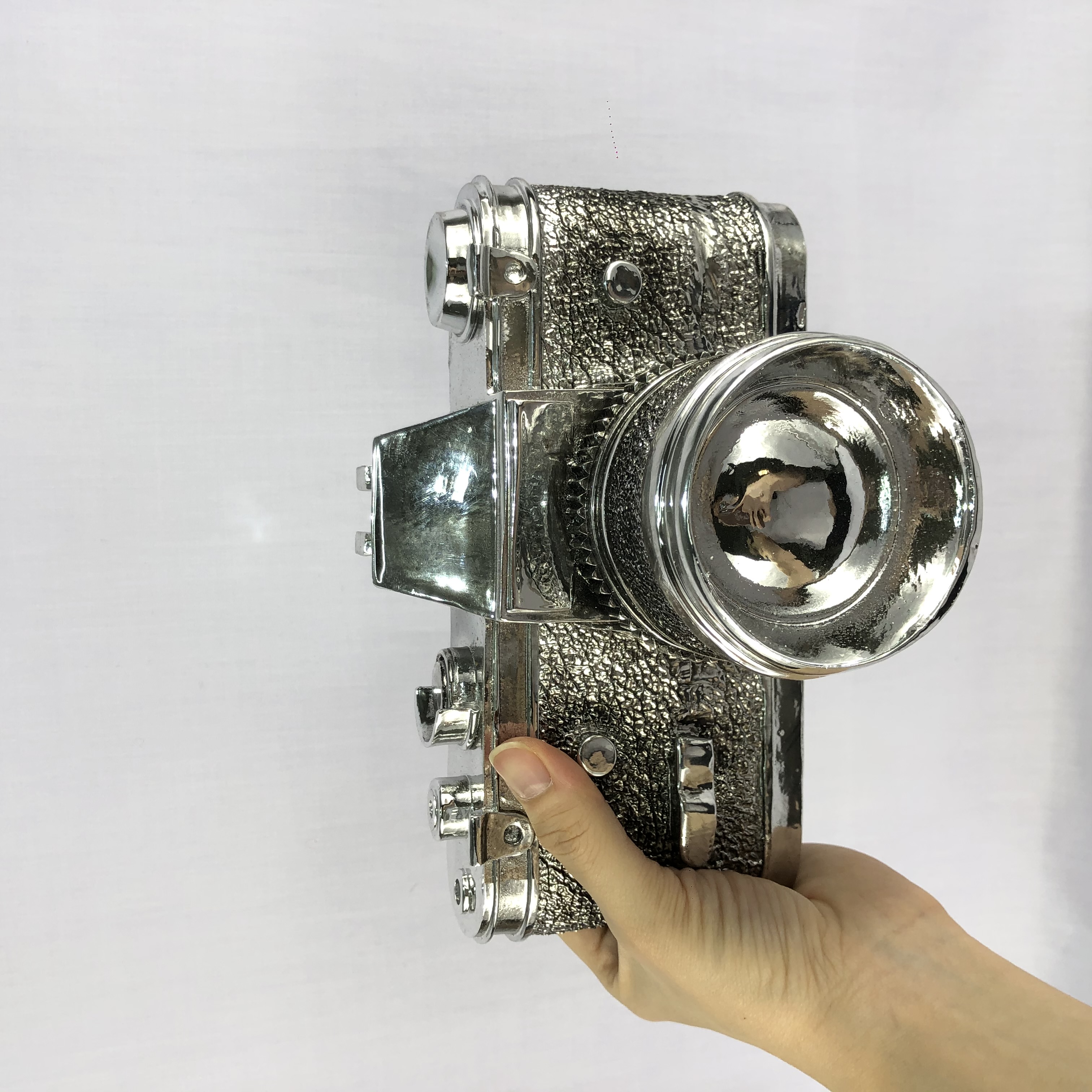 Realistic Silver Camera Figurine Display - Home Décor, Collection, Gift ...